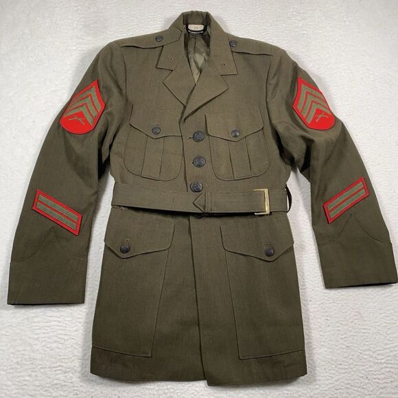 Jackets & Coats | Vintage Us Marines Jacket Size 37s Green Usmc ...